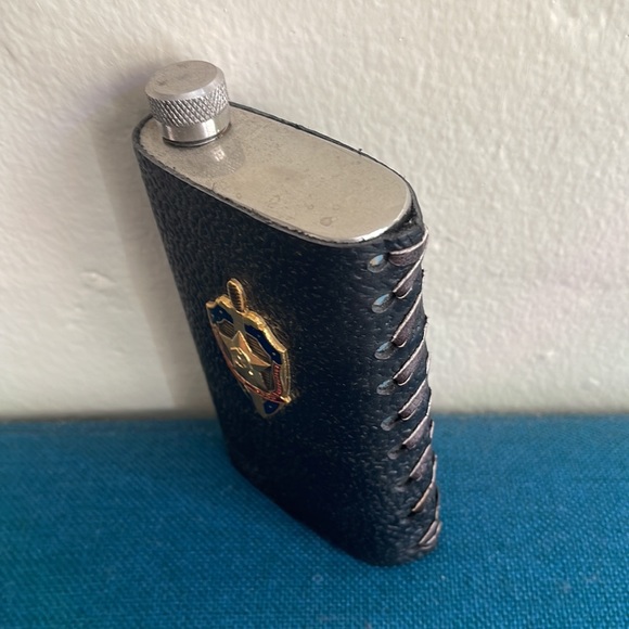 Vintage | Accents | Vintage Kgb Stainless Steel Leather Flask | Poshmark